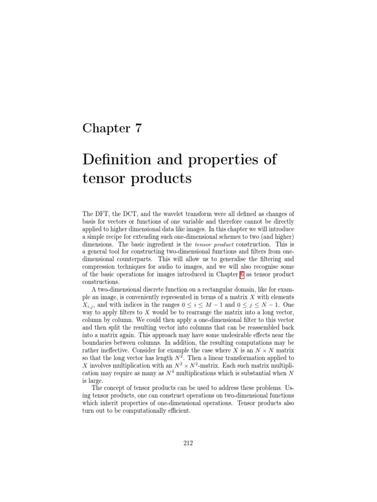 Definition and Properties of Tensor Products | PDF | Matrix ...