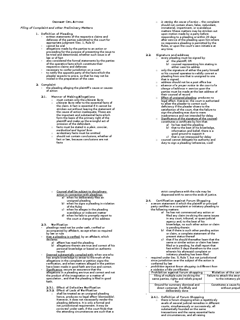 Ordinary Civil Actions | PDF | Standing (Law) | Lawsuit