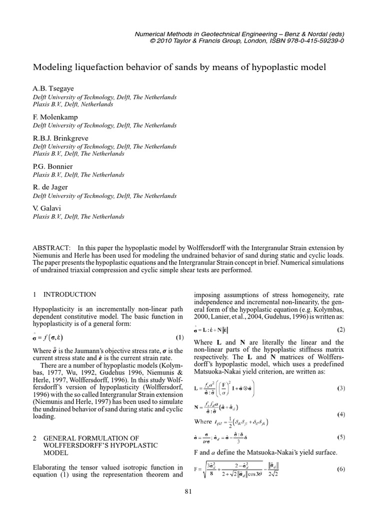 Sand Liquefaction by Hypoplastic Model | PDF | Soil Mechanics | Deformation (Mechanics)