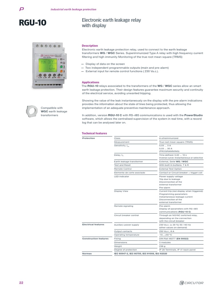 FT Rgu-10 en | PDF | Relay | Transformer