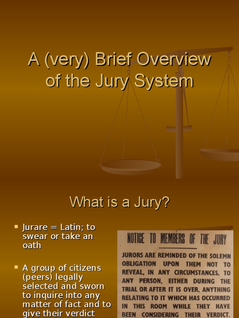 A Brief Overview Ofthejury System | PDF | Jury Trial | Legal Procedure