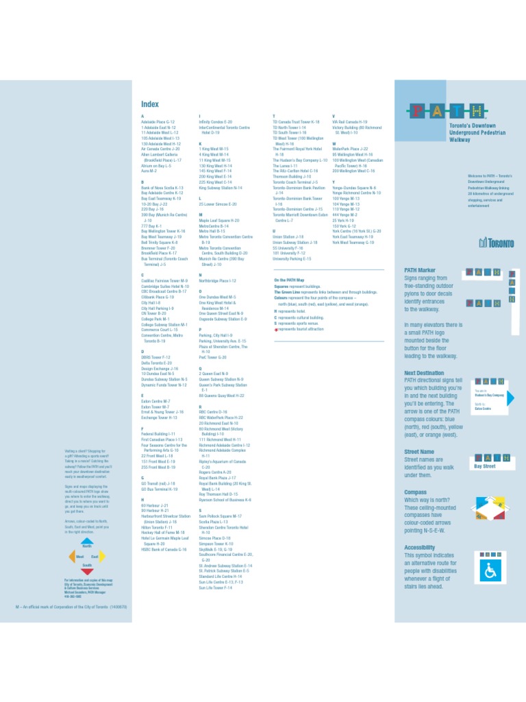 Toronto PATH Map | PDF | Toronto | Road Transport