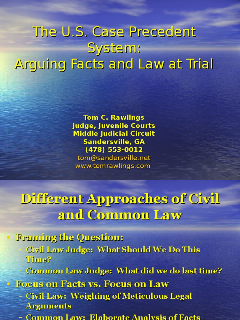 Case Precedent at Trial | PDF | Precedent | Common Law