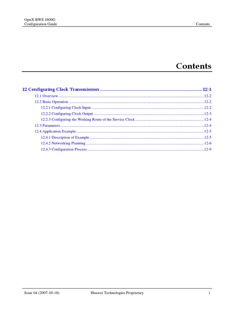 01-12 Configuring Clock Transmission | PDF | Wavelength Division Multiplexing | Parameter ...