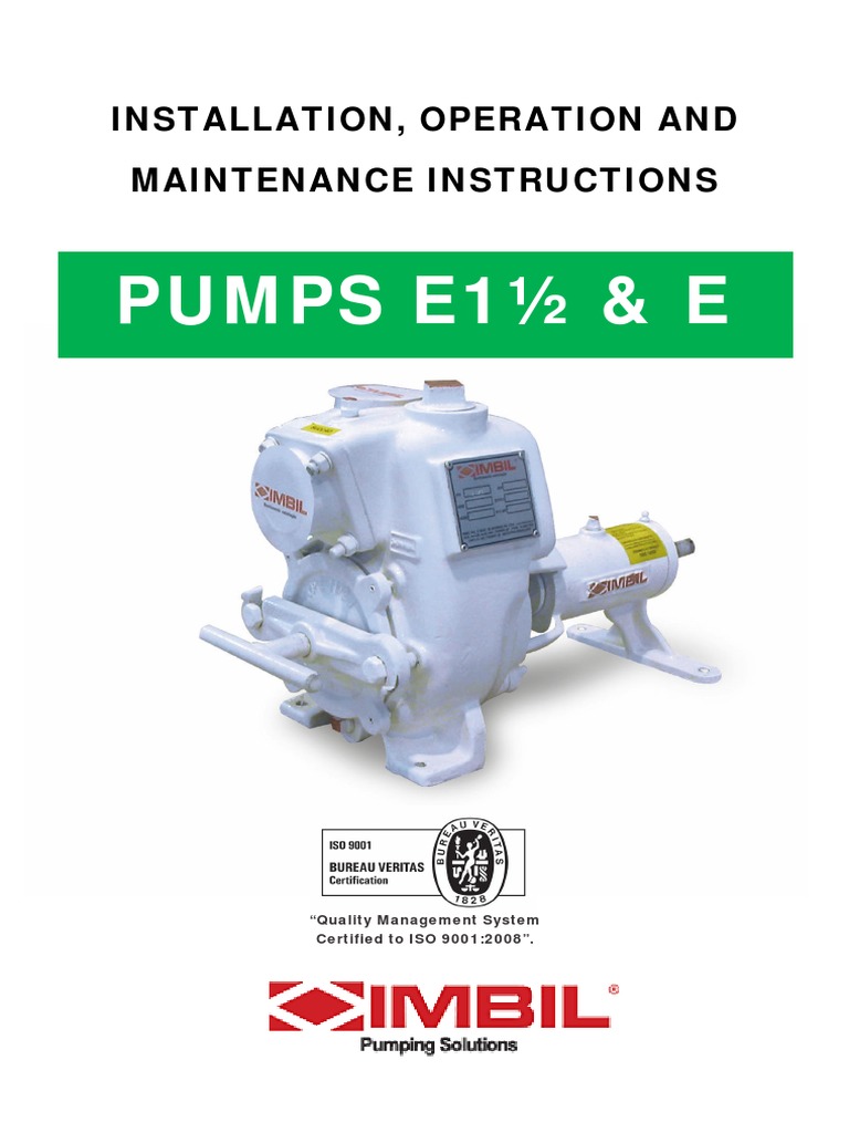Pumps E1 & E: Installation, Operation and Maintenance Instructions ...