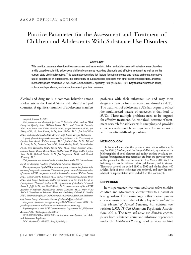 Practice Parameter For The Assessment and Treatment of Children and ...