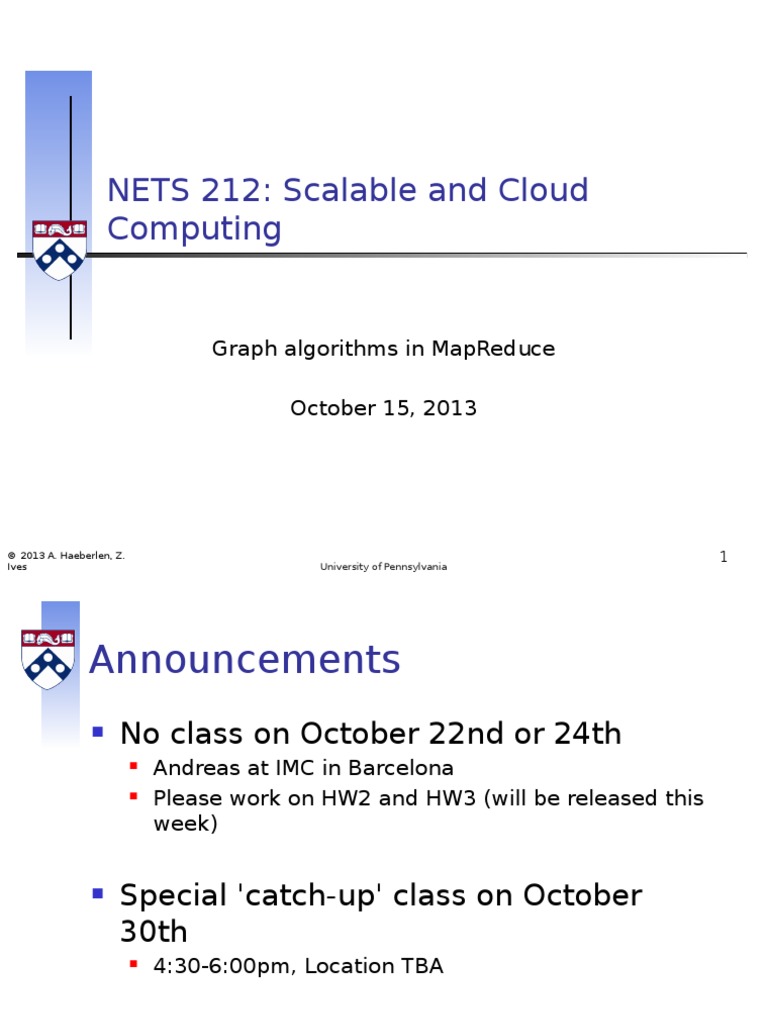 Nets 212 Scalable And Cloud Computing Graph Algorithms In Mapreduce 8265