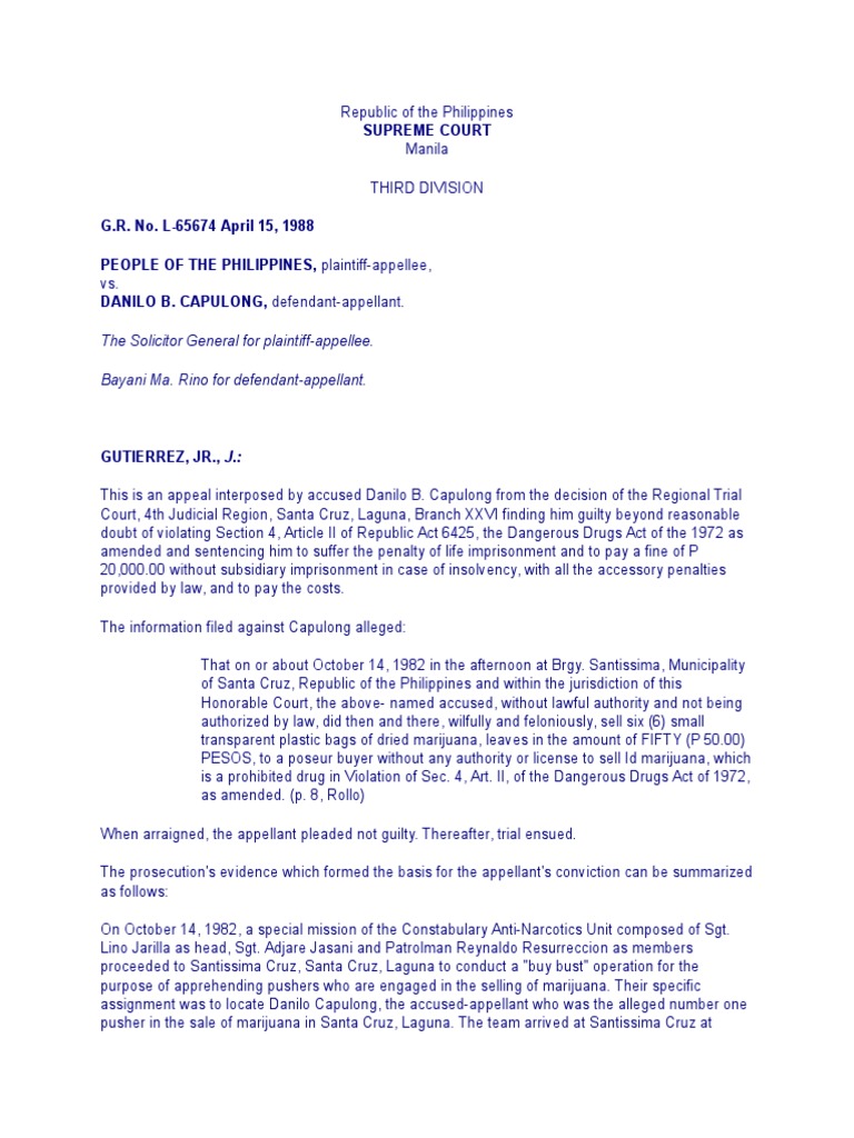 People Vs Capulong | PDF | Confession (Law) | Witness