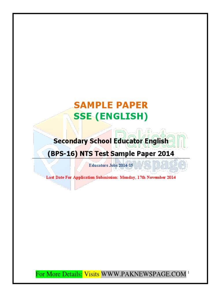 Sample Paper: Sse (English) | PDF