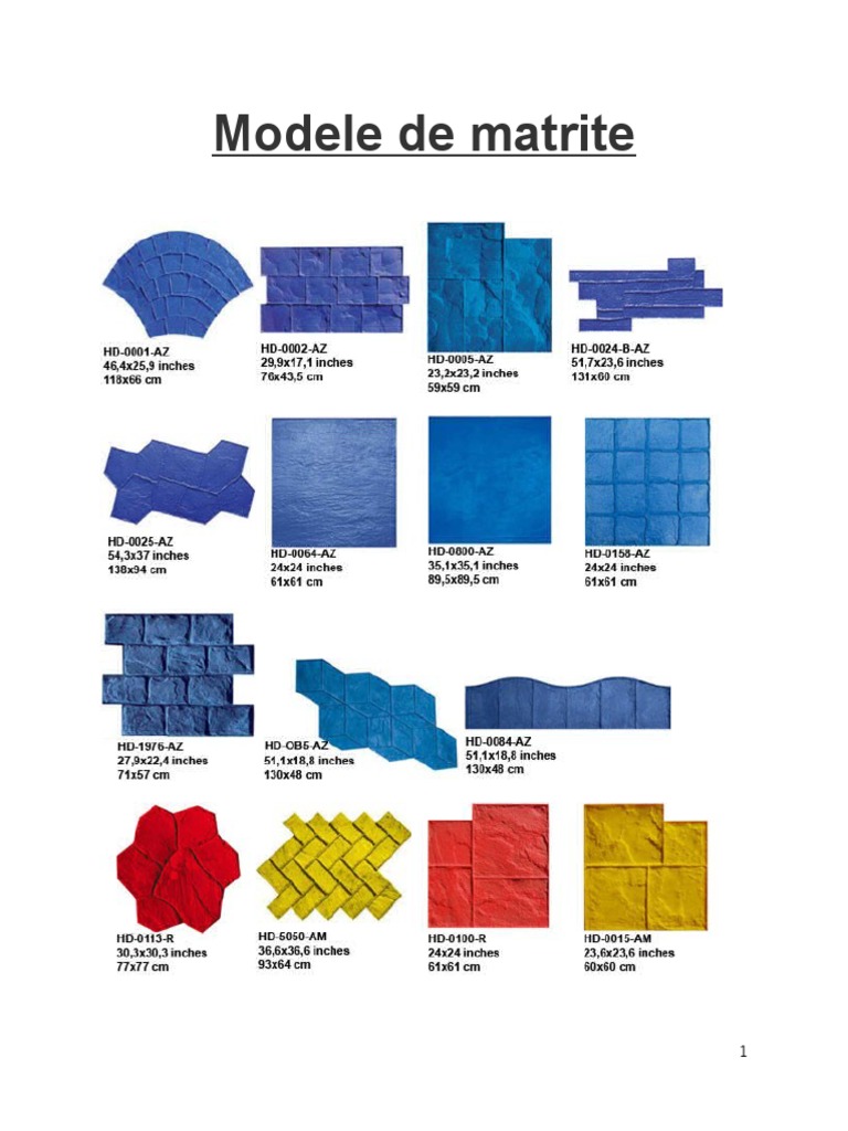 Modele de Matrite Beton Amprentat | PDF