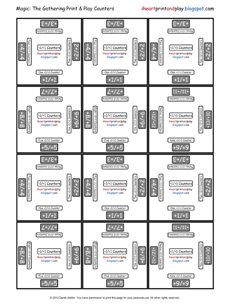 (Iheartprintandplay) Magic The Gathering Counters PDF | PDF