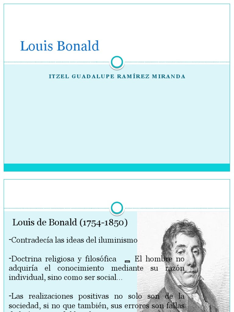 Crítica social de Louis de Bonald | PDF | Verdad | Sociedad