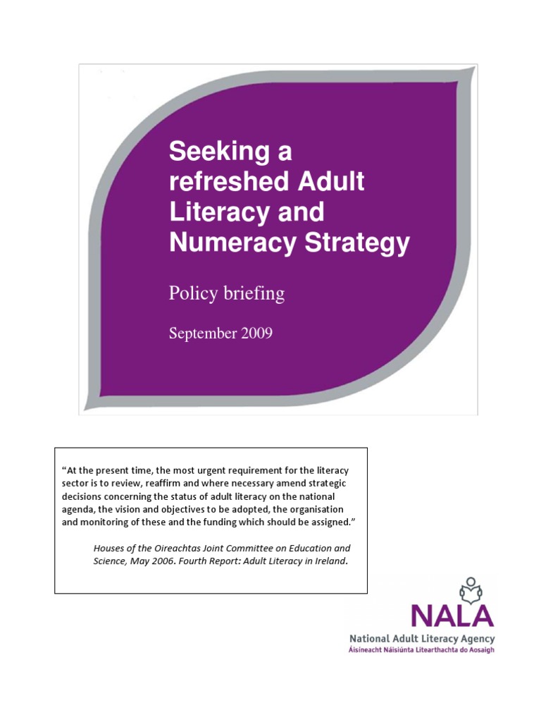 NALA Policy Paper Seeking A Refreshed Adult Literacy and Numeracy ...
