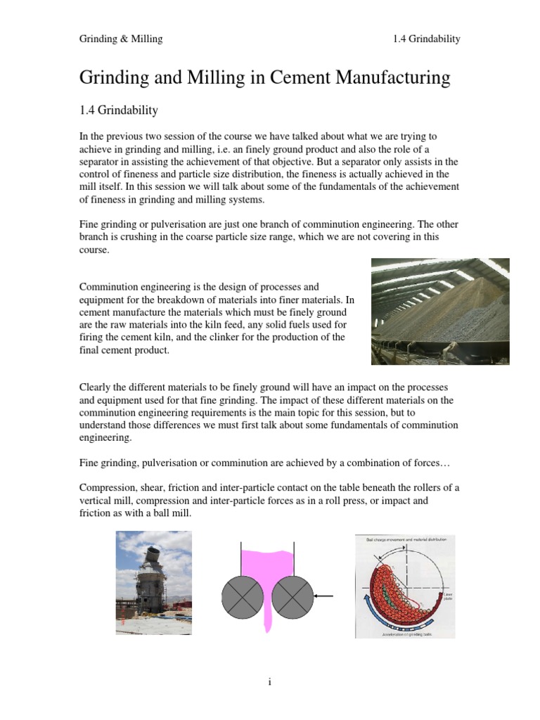 GM 1.4 Grindability | PDF | Mill (Grinding) | Cement
