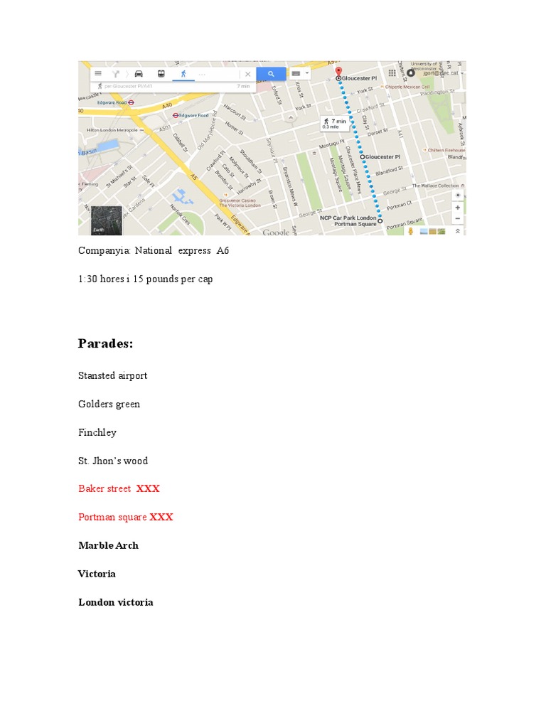 National Express A6 Route Details | PDF