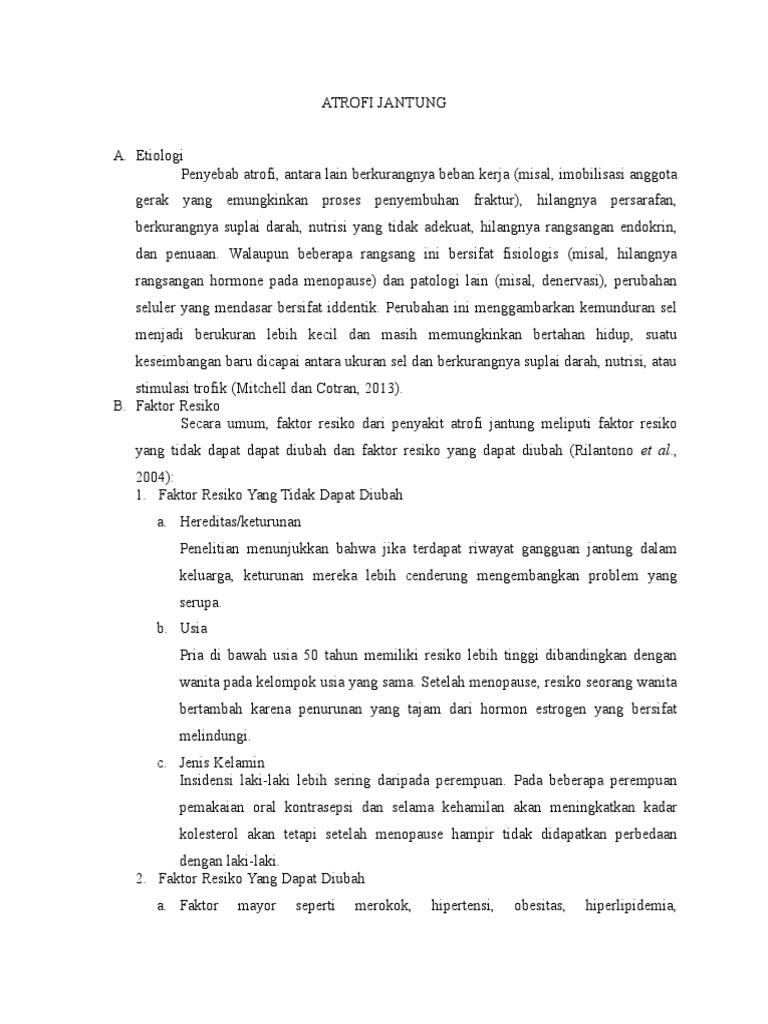 Penyebab dan Penanganan Atrofi Jantung | PDF