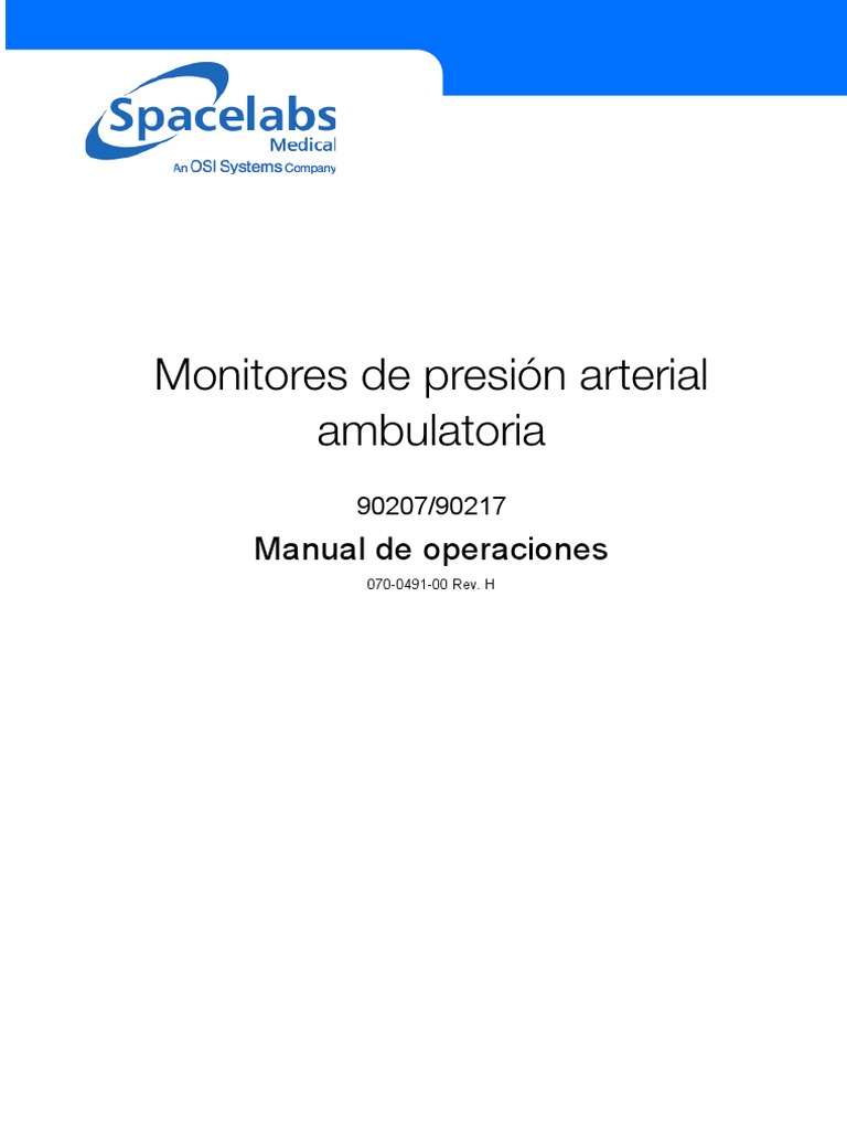 Manual Uso 90207 90217 Spacelabs | PDF | Presión sanguínea | Módem