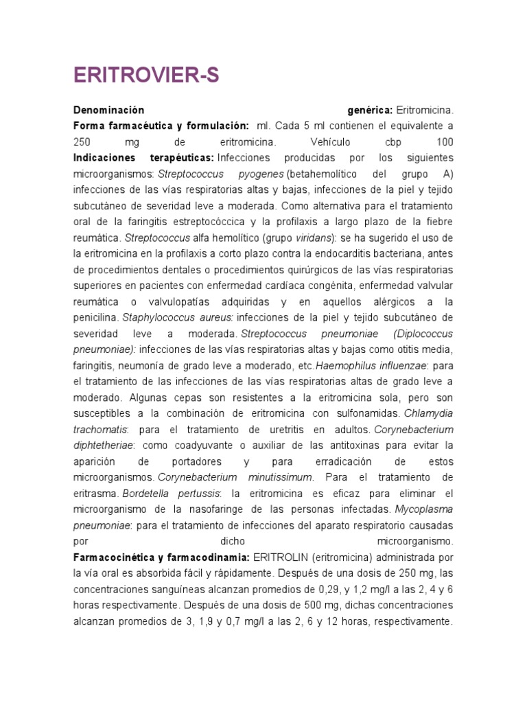 ERITROVIER | Medicamentos con receta | Penicilina ERITROVIER | Medicamentos con receta | Penicilina
