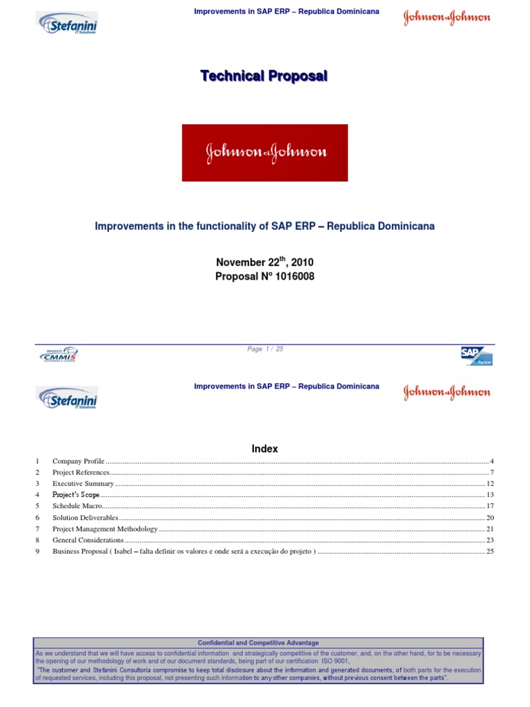 Stefanini Technical Proposal - Improvements ERP SAP | PDF | Project ...
