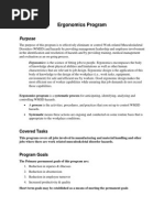 Sample Ergonomics Program PDF | PDF | Human Factors And Ergonomics ...