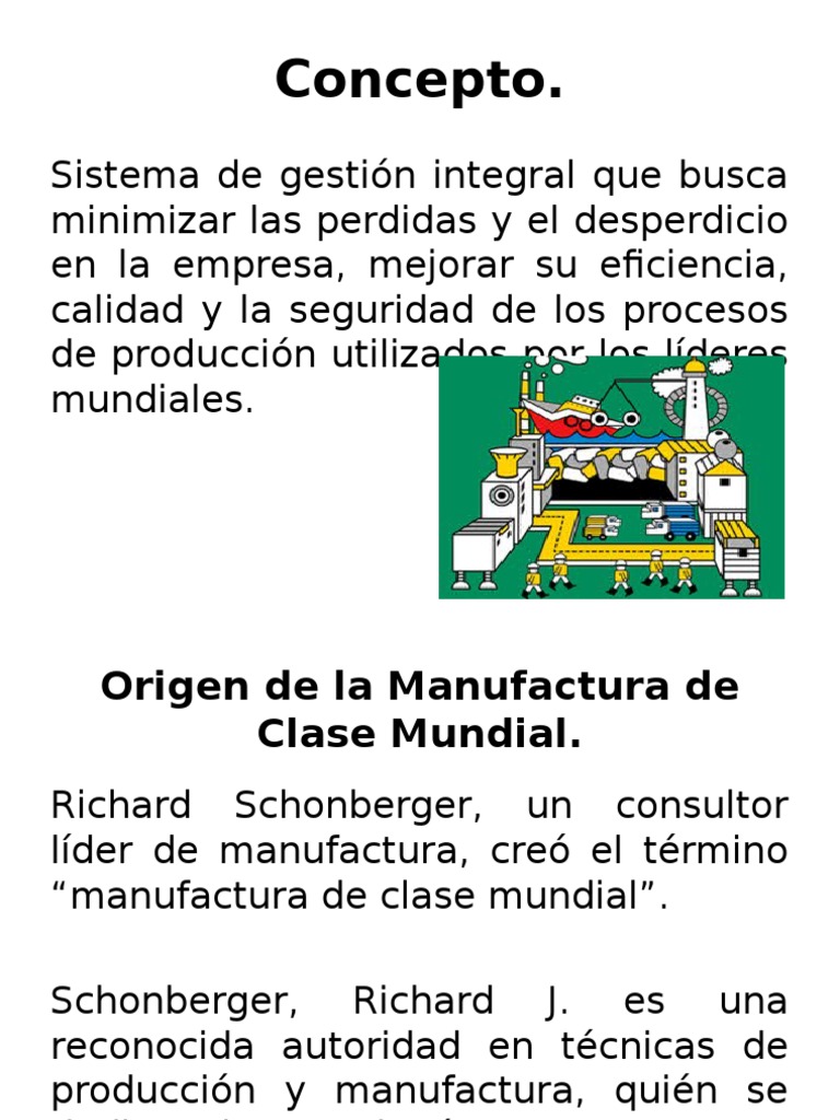 Manufactura de Clase Mundial: Conceptos Clave | PDF