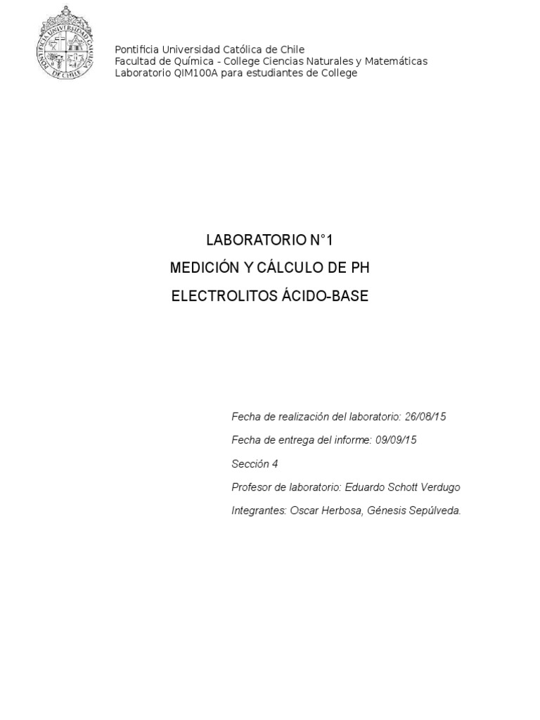 Laboratorio 1 - Génesis Sepúlveda, Oscar Herbosa | PDF | Ph ...