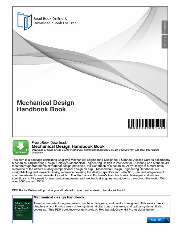 Mechanical Design Handbook Book | PDF | Engineering | Mechanical ...