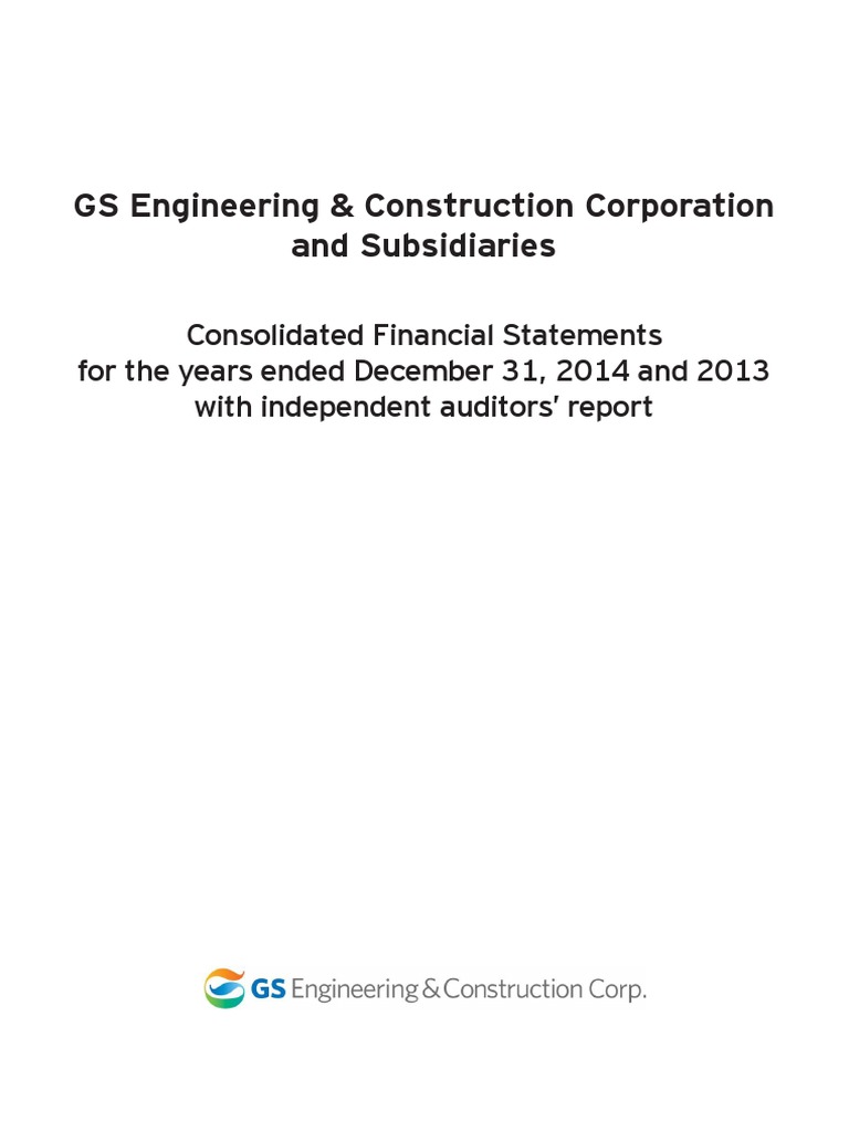 Financial Statement of GS Engineering & Construction | PDF | Financial ...