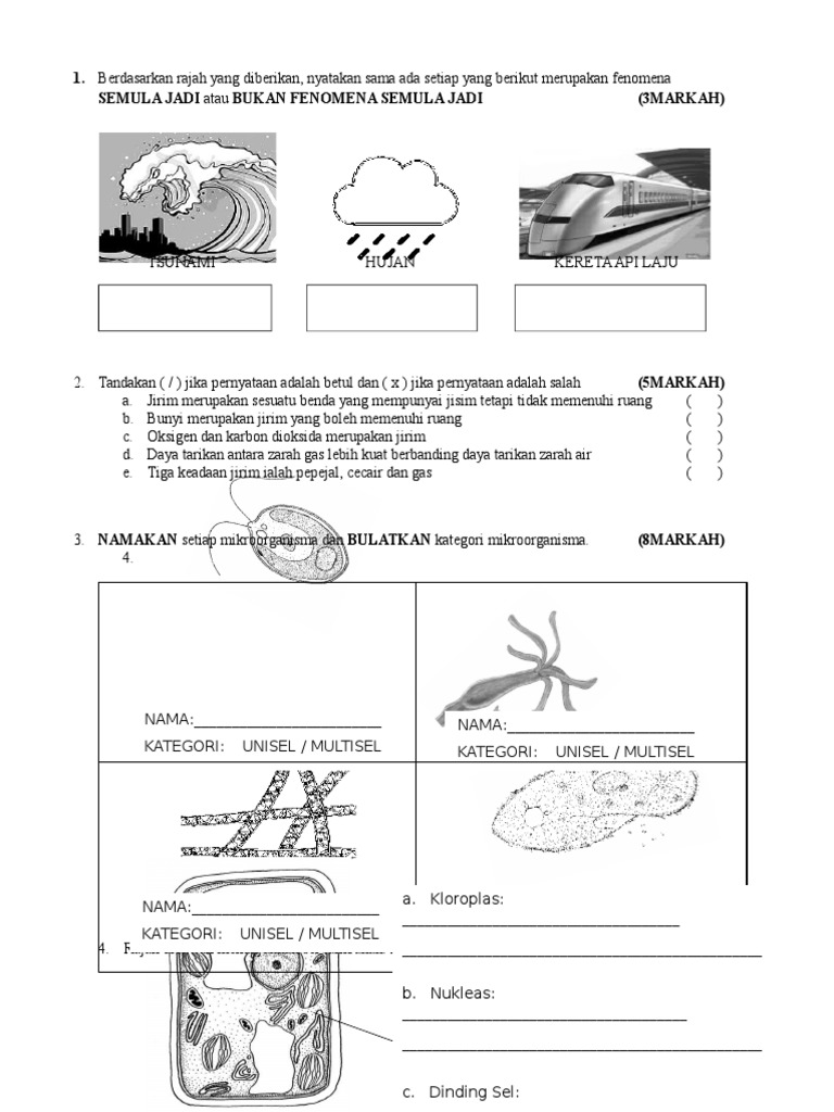 Ujian 1 Sains Tingkatan 1 Pdf