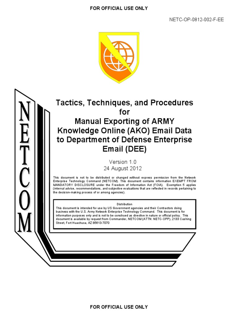 Transitioning AKO Email to DEE: A Guide to Forwarding and Exporting AKO ...