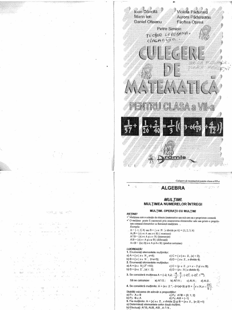 culegere matematica