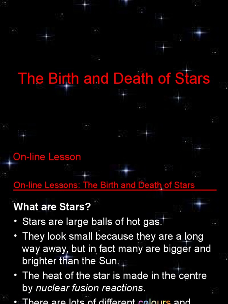 The Birth and Death of Stars: On-Line Lesson | PDF | Stars | Supernova