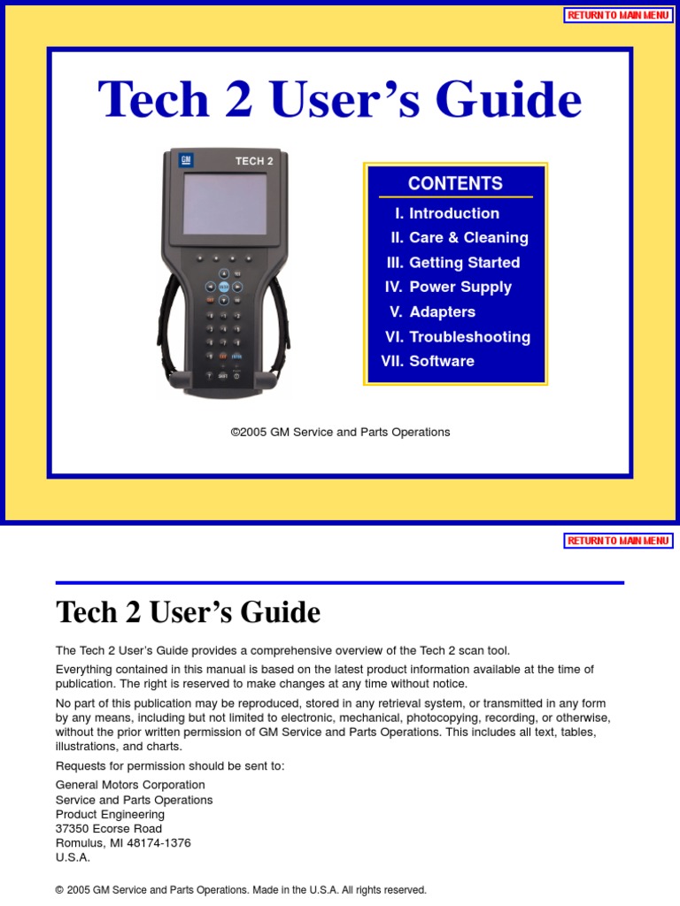 Tech2 Users Guide | PDF | Electrical Connector | Power Supply