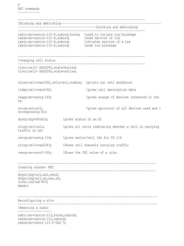 BSC Commands Guide | PDF | Mobile Telecommunications | Digital Technology