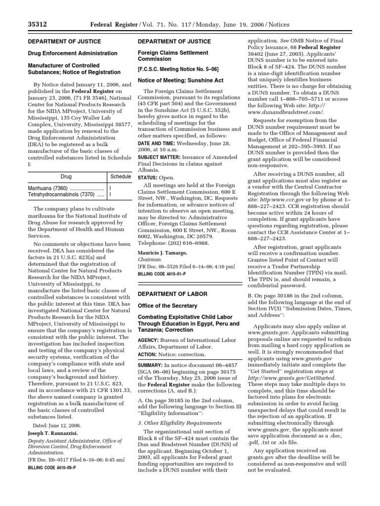 Federal Register / Vol. 71, No. 117 / Monday, June 19, 2006 / Notices ...