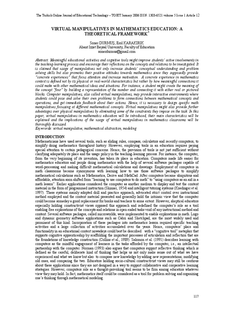 Virtual Manipulatives in Mathematics Education | PDF | Abstraction ...
