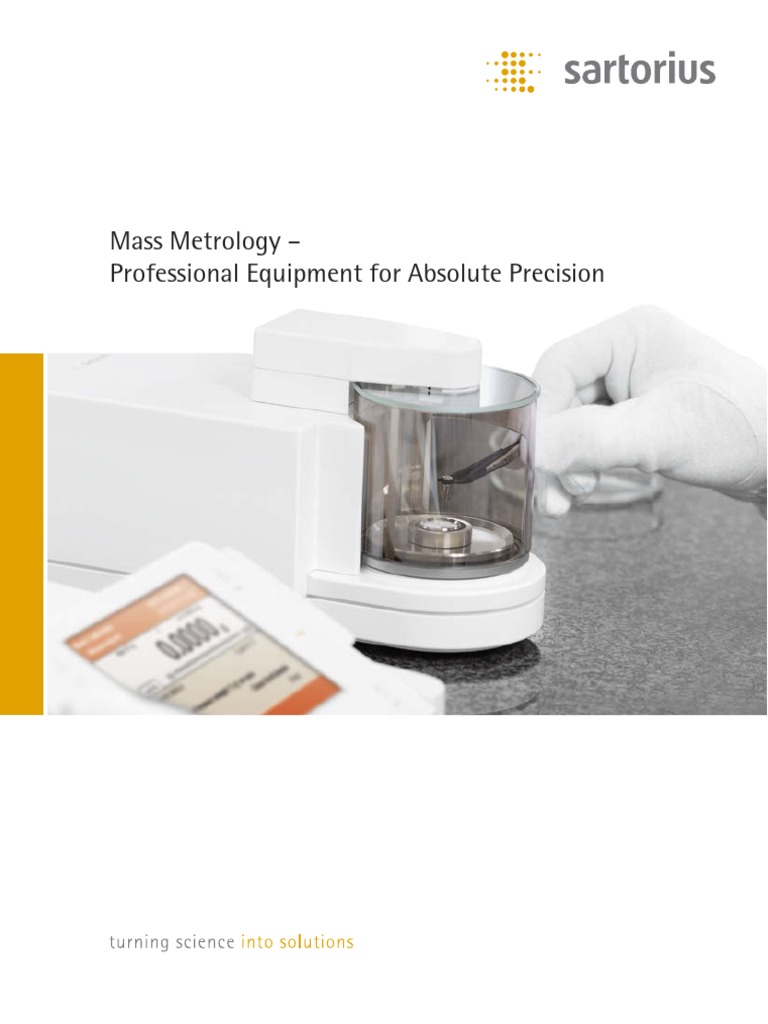 Broch - Mass - Comparators - Sartorius PDF | PDF | Kilogram | Calibration