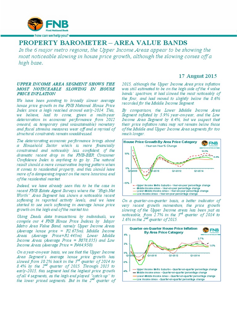 Property Barometer - Area-Value-Bands August 2015 | PDF | Real Estate ...