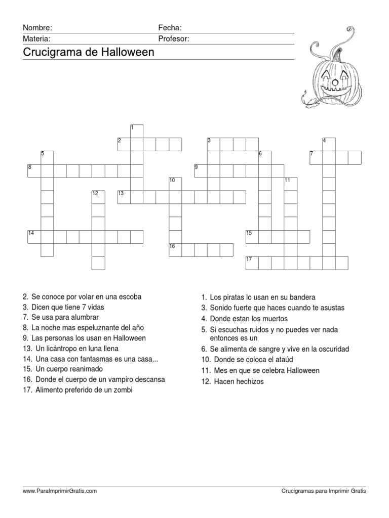 Crucigrama Halloween | PDF
