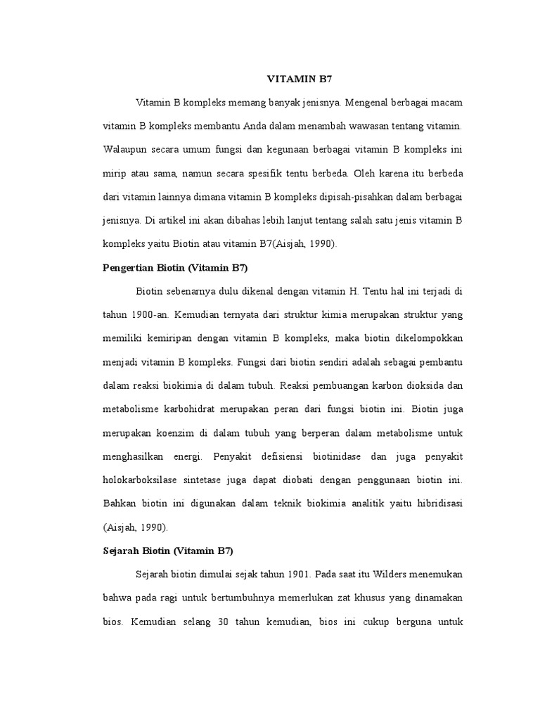 Vitamin b7 | PDF