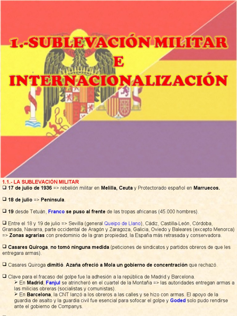 Tema 9. - Guerra Civil | PDF | Francisco franco | Gobierno de españa