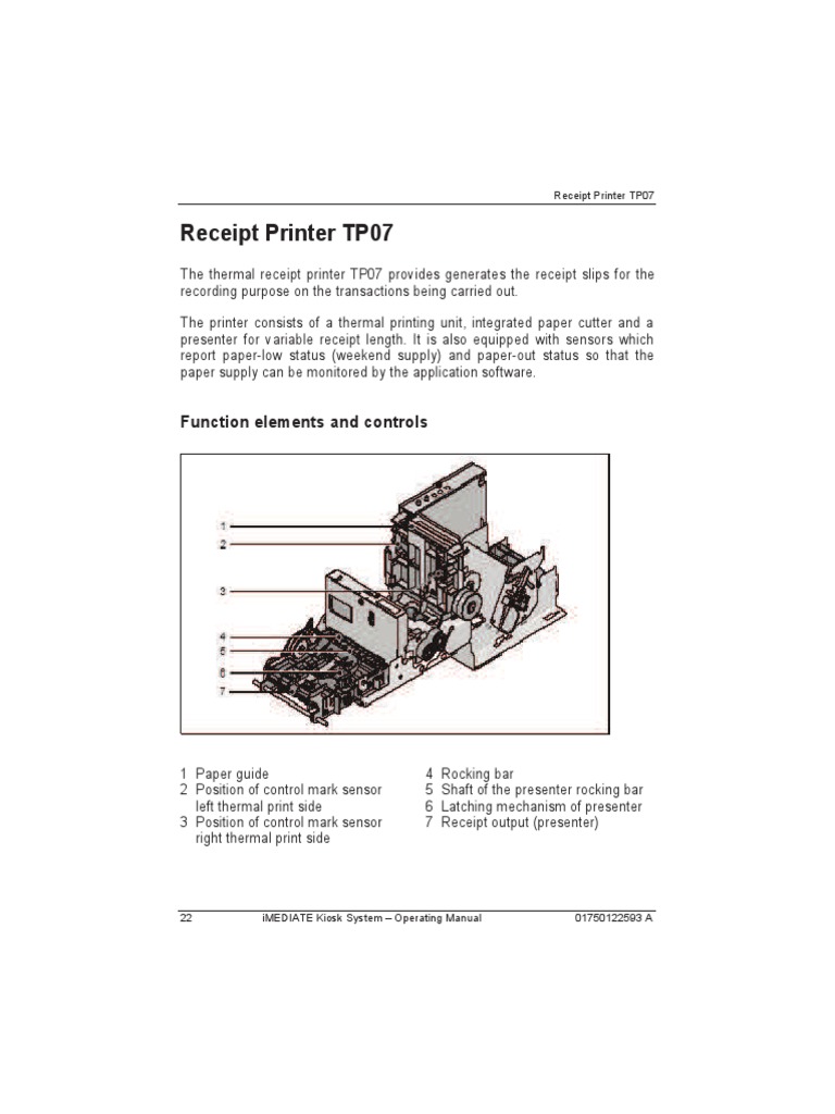 Wincor Tp06 Printer Overview | PDF | Printer (Computing) | Power Supply