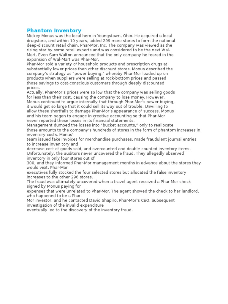 Phantom Inventory | PDF | Business