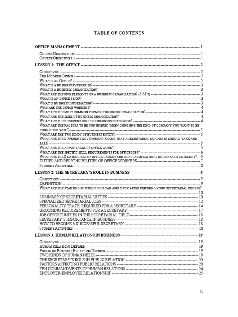 Office Management Course Manual