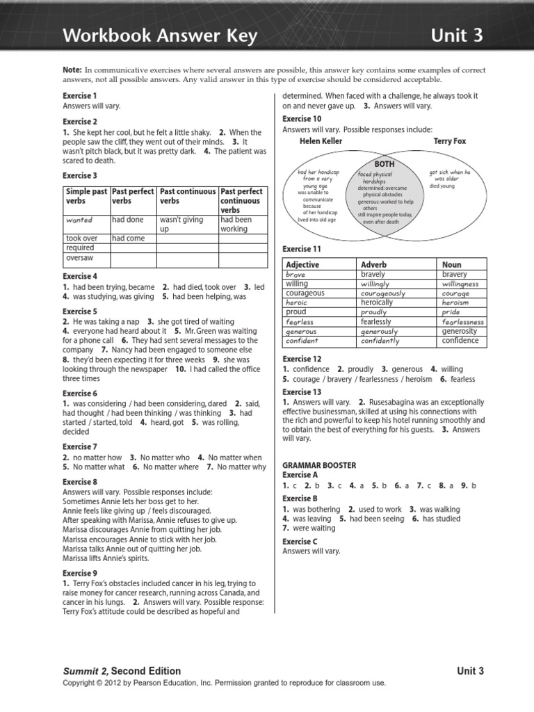 Unit 03 Workbook Ak | PDF | Verb | Adjective