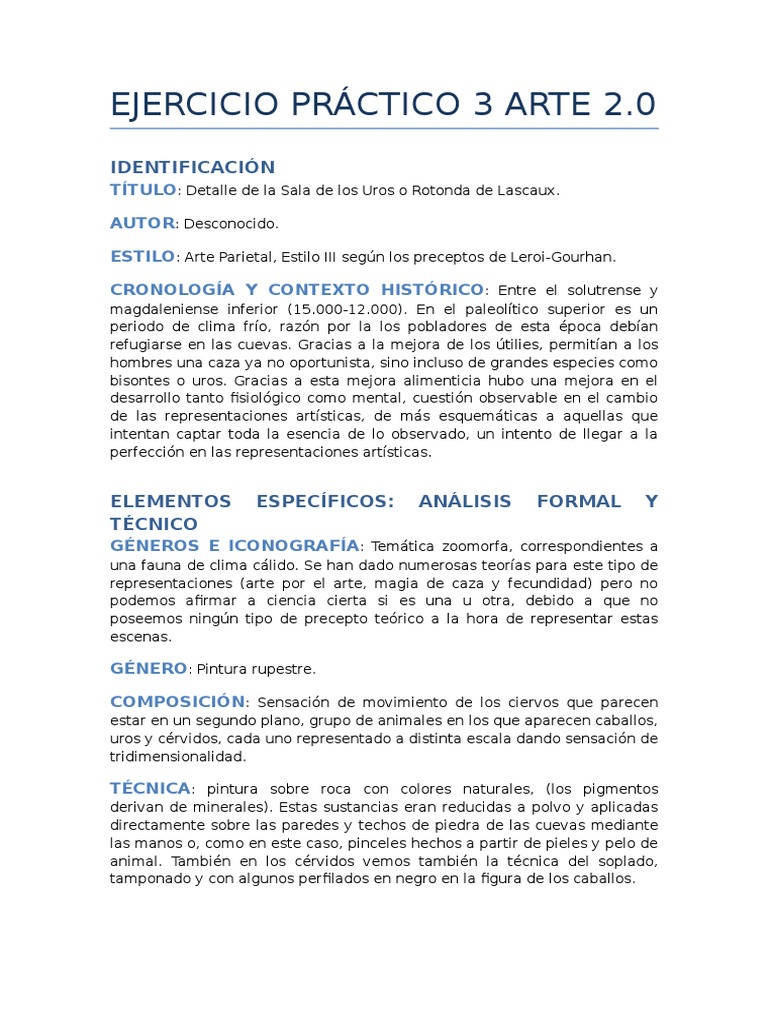 Ejercicio Práctico 3 Arte 2.0 | PDF | Arte roquero | Pinturas