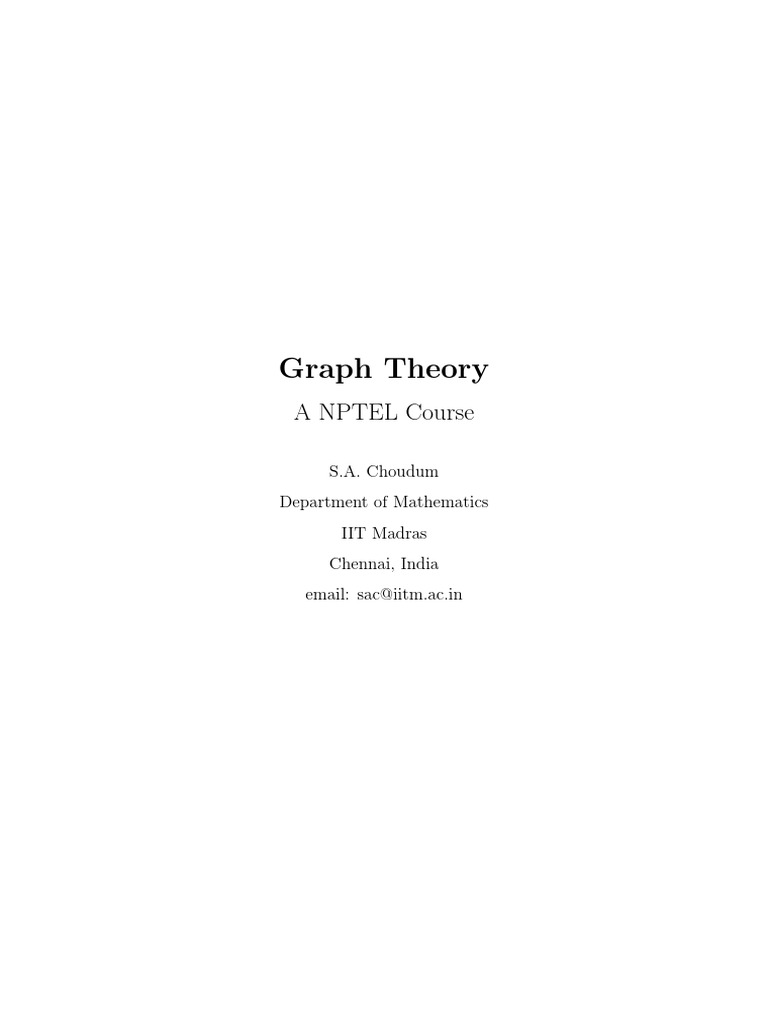 Graph Theory - S A Chodum | PDF | Visual Cortex | Vertex (Graph Theory)