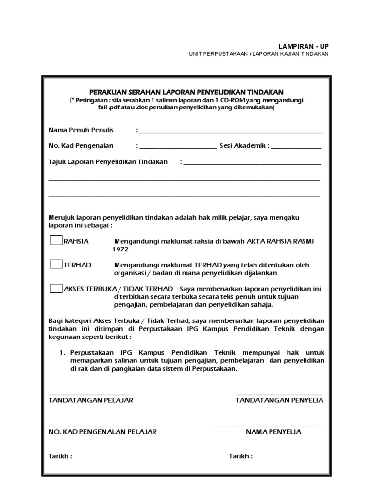 Borang Serahan Tesis | PDF