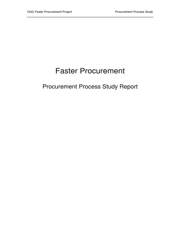 Faster Procurement Process Study Report | Download Free PDF ...