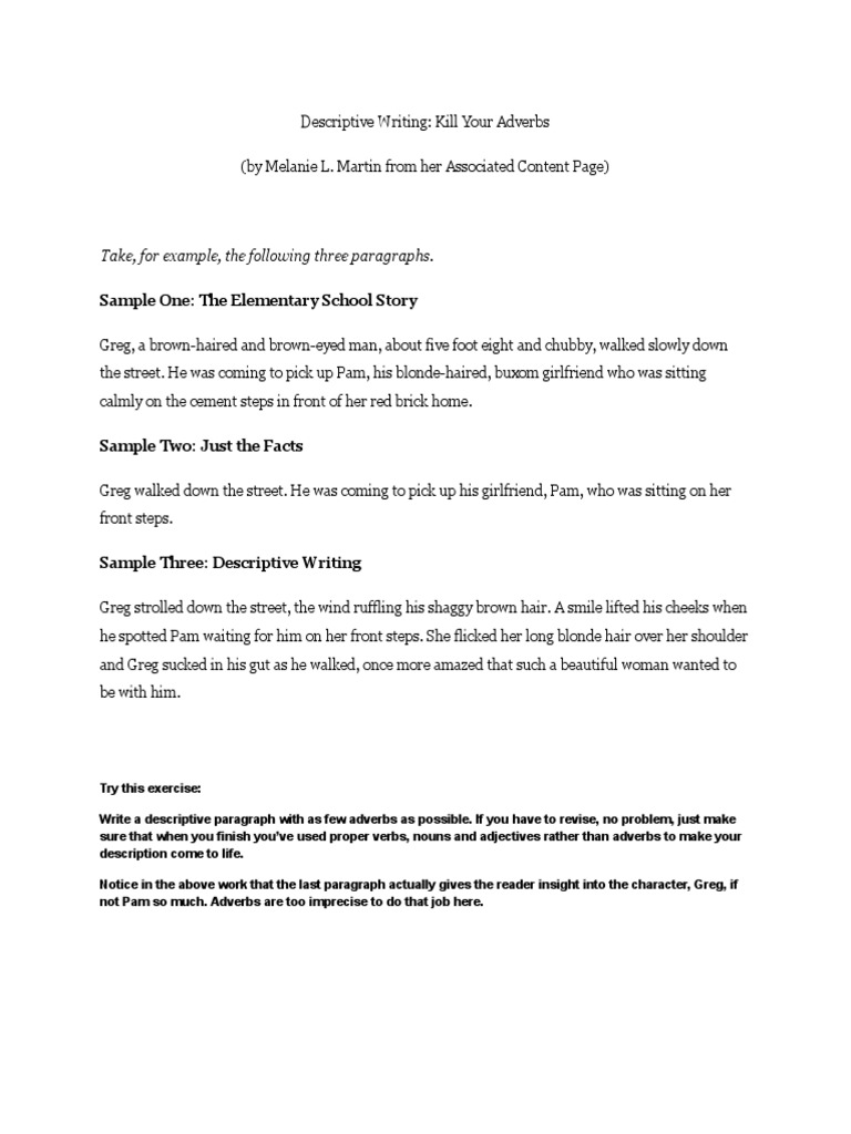 Mastering Descriptive Writing Techniques | PDF | Mystery, Thriller ...